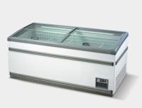 China Frozen meat and fish display island used glass door deep fridge for supermarket for sale
