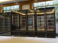 China Customized Wine Display Cooler , Stainless Steel Wine Refrigerator With Led Lighting for sale