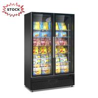 China Double full glass door display cooler for energy drink display with high quality made in China for sale