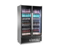 China Double full glass door display cooler for energy drink display with high quality made in China for sale