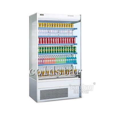 China Adjustable 4 Layers Supermarket Open Display Chiller with LED Lighting for sale