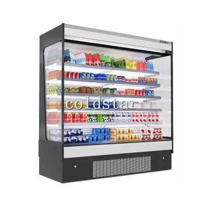 China Supermarket milk chiller open multi-deck refrigerator fruit display stand for sale for sale