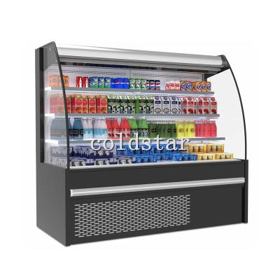 China Vertical refrigerated display case/upright open chiller/ supermarket cooler for sale