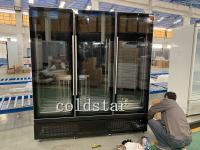 China Supermarket Vertical Freezer -18~-22° Frozen Food Display Refrigerator Glass Door Freezer for sale