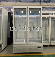 China Upright Glass 2 Doors Beverage Refrigerated Display Showcase for sale