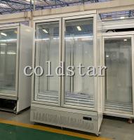 China ETL 900L Glass Door Supermarket Display Refrigerator With Embraco Compressor for sale