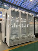 China 1600L 5- Layer Soft Drink Refrigerator Display Case Glass Door Upright Cooler for sale