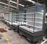 China Supermarket Showcase Refrigerators Large Beverage Coolers Fruits Open Front Display Fridge for sale