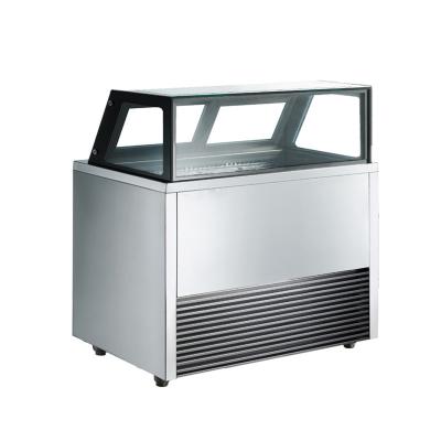 China 7 Pans Stainless Steel Ice Cream Showcase Freezer with Auto Defrost for sale
