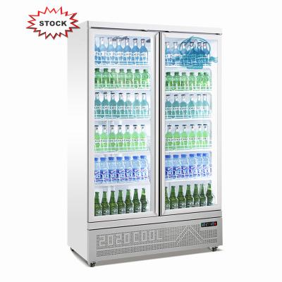 China ETL 900L Glass Door Supermarket Display Refrigerator With Embraco Compressor for sale