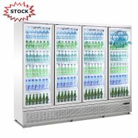 China Supermarket 4 Doors Refrigerator Showcase R290 Upright Glass Door Display Cooler for Drink for sale