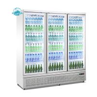 China Factory price 3 glass doors beverage upright cooler display fridge refrigerator freezer for sale