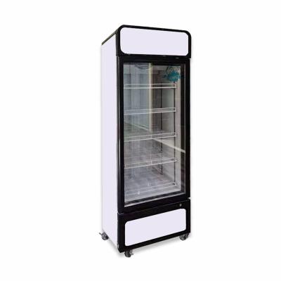 China Commercial Supermarket Upright 400L Glass Door Display Fridge Freezer for sale