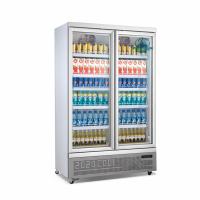 China Double Door Commercial Refrigerator upright cooler /refrigeration display case for sale