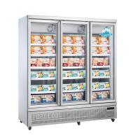 China 750W Supermarket Glass Door R290 Frozen Food Display Freezer 1500L for sale