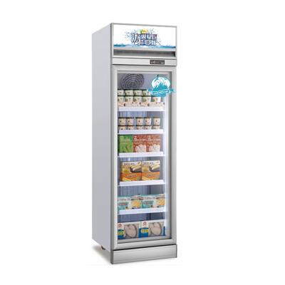 China 400L Supermarket Single Glass Door Refrigerator Showcase Upright Display Freezer Commercial Refrigerator Equipment for sale