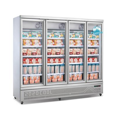 China Automatic Defrost R290 Glass Door Display Refrigerator With Secop Compressor for sale