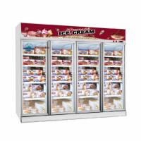 China Supermarket Freezer 2000L Glass door Ice Cream Vertical Display Refrigerator Freezer for sale