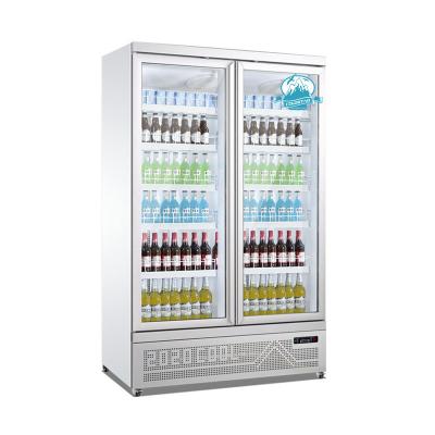 China Glass Door Beverage Display Cooler Upright Refrigerator Showcase For Supermarket for sale