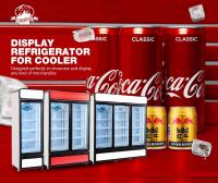 China Cold Drink Showcase Supermarket Upright Showcase Glass Door Freezer for sale