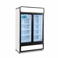 China Commercial Display Drink Refrigerator Glass Doors 1000L Cooler Showcase for sale