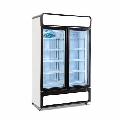 China Commercial Display Drink Refrigerator Glass Doors 1000L Cooler Showcase for sale