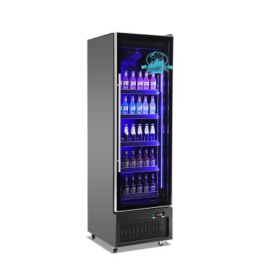 China Customized Wine Display Cooler , Stainless Steel Wine Refrigerator With Led Lighting for sale