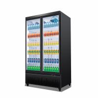 China 2 glass doors commercial upright beverage display cooler refrigerator for sale
