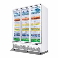 China Glass Door Upright Supermarket Display Refrigerator Commercial Industrial Side by Side Cooler for sale