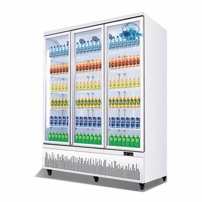China Glass Door Upright Supermarket Display Refrigerator Commercial Industrial Side by Side Cooler for sale