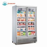 China Display refrigerator freezer 1000L double glass doors drink cooler fridge showcase for sale