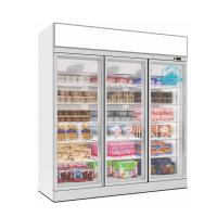 China Frozen Food Freezer Display Case Vertical Commercial Glass Door Fridge Freezer for sale