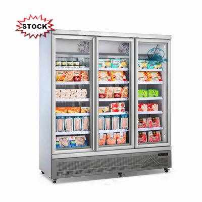 China Cold Drink&Ice Cream Upright Display Deep Freezer with Fan Cooling System for sale