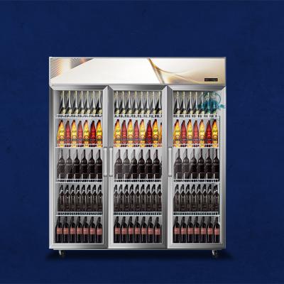 China Refrigerator beer beverage commercial glass door refrigerator upright beverage showcase for sale