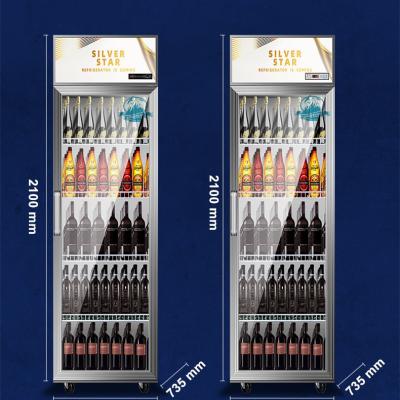 China Drink Display Refrigerator Supermarket Single Door Vertical Beverage Cooler for sale