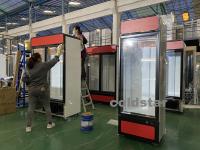 China Automatic Defrost Glass Door Beverage Freezer Upright Display Fridge for sale