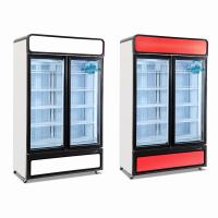 China Cold Drink Showcase Supermarket Upright Showcase Glass Door Freezer for sale