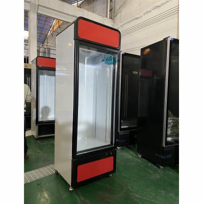 China Automatic Defrost Glass Door Beverage Freezer Upright Display Fridge for sale