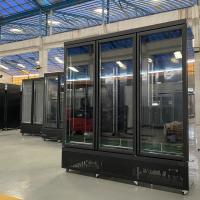 China Commercial Cold Drink Refrigerator 3 Doors Glass Freezer For Seafood Meat for sale