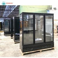 China 1500L Glass Door Fan Cooling Commercial Upright Showcase Fridge Supermarket Vertical Freezer for sale