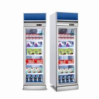 China Commercial Refrigeration Equipment Glass Door Chiller Beverage Display Cooler 400L Vertical Freezer for sale