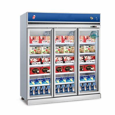 China Convenience Store Upright Glass Door Freezer Fridge Refrigeration Equipment for sale