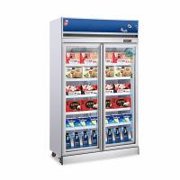 China -22C Vertical Defrost Glass Door Upright Freezer Display Case for sale