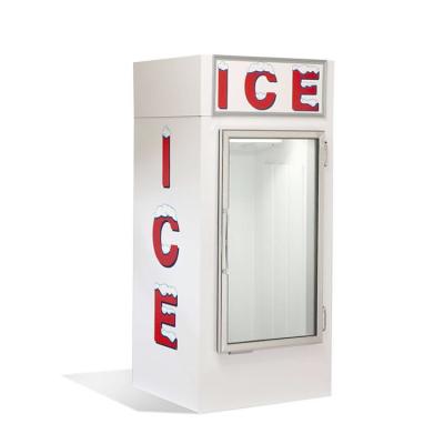 China Glass Door Commercial Bagged Ice Storage Freezer Bin for sale