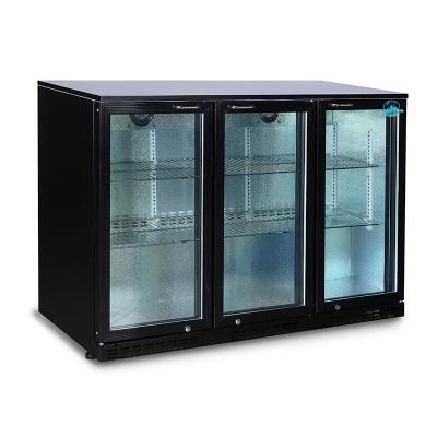 China Triple Glass Door Back Bar Display Cooler for sale