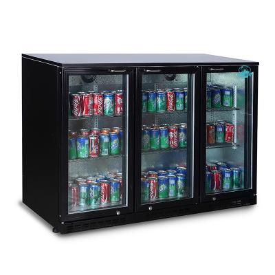 China 3 Doors Counter Top Beverage Fridge Beer Display Cooler Refrigerator Under Back Bar Beer Cooler for sale