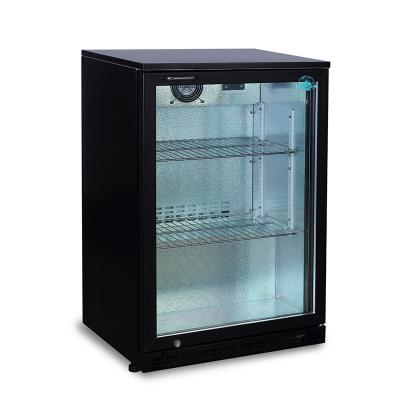 China 150L Glass Door Fan Cooling Under Counter Back Bar Refrigerator Cooler for sale