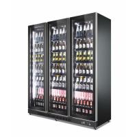 China Drinks Fridge Glass Bottle Fridge Bar Beverage 5 Shelfs Refrigerator Black Color for sale