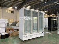 China Transparent Glass Door Refrigerator Supermarket Upright Beverage Display Cooler for sale