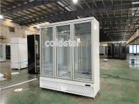 China Transparent Glass Door Refrigerator Supermarket Upright Beverage Display Cooler for sale
